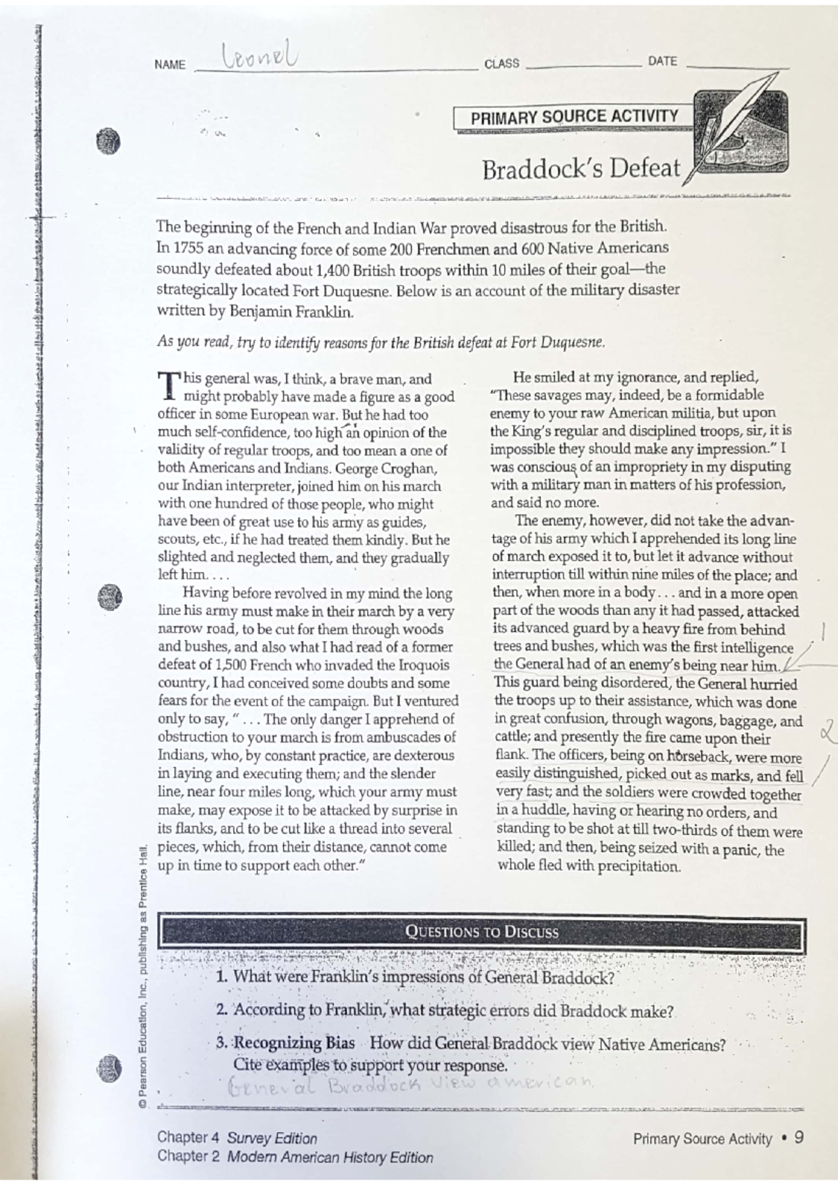 American History, Braddock's Defeat - HIS 132 - Studocu