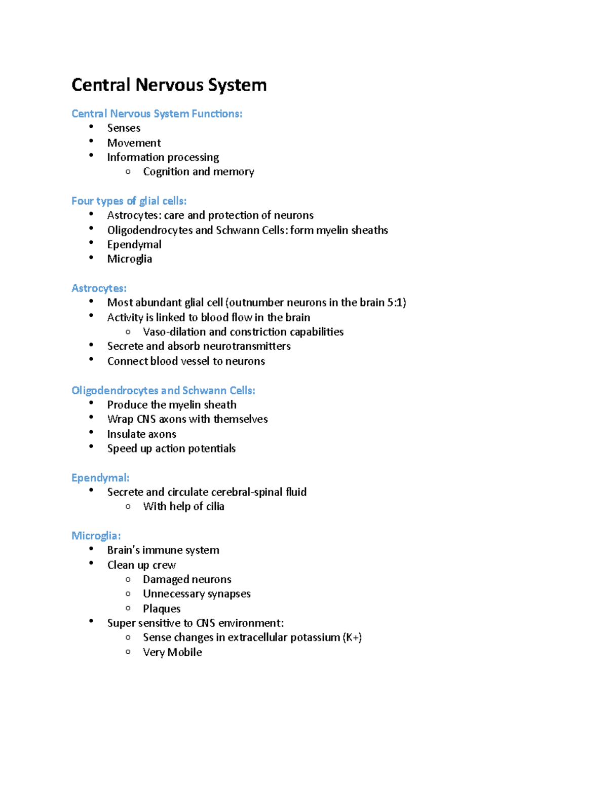 Central Nervous System - Central Nervous System Central Nervous System ...