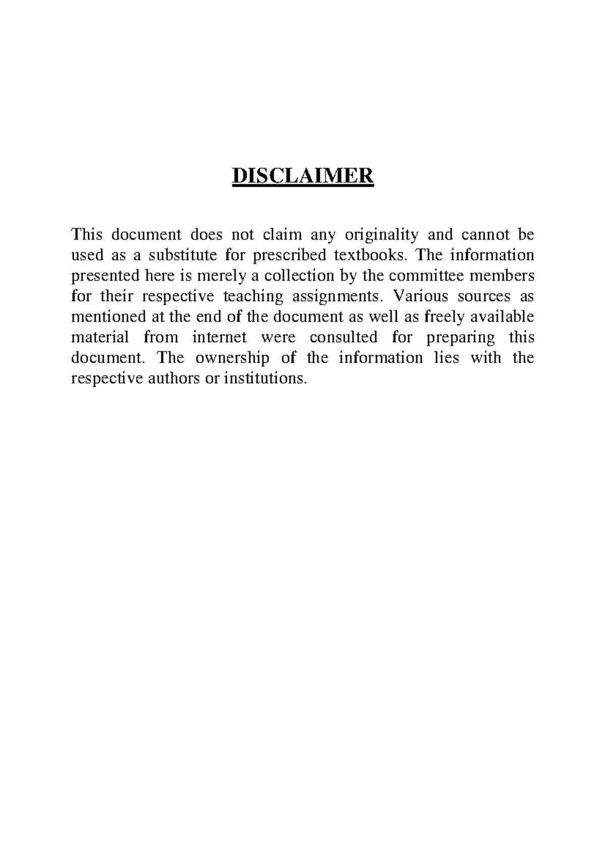 Computer Science 1 - DISCLAIMER This document does not claim any ...