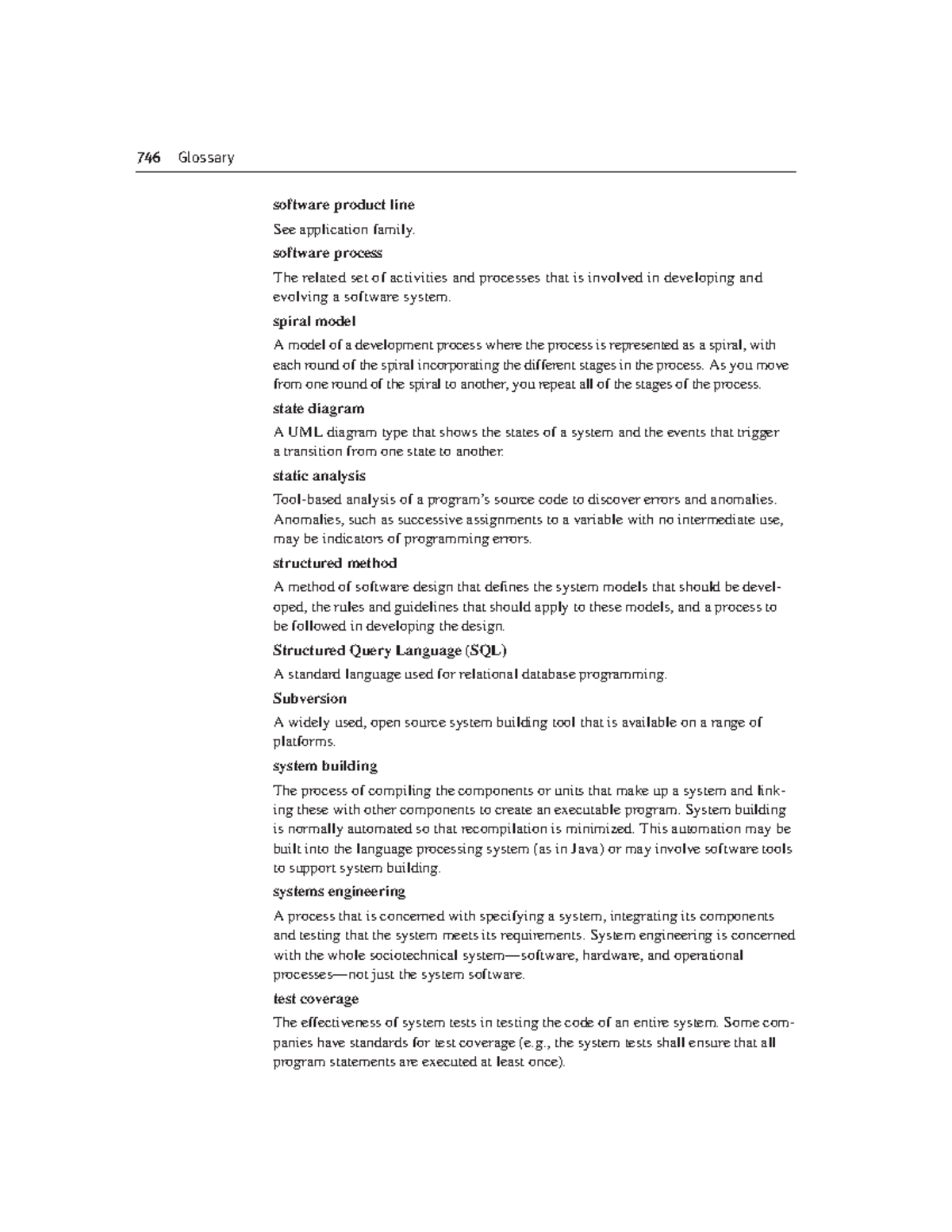 Software Engineering text book 9th Edition-763-790 - 746 Glossary software product line See ...