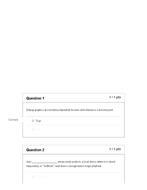 Quiz 7 Intro to Computer Info Science - Quiz 7 1 / 1 pts Question 1 A ...