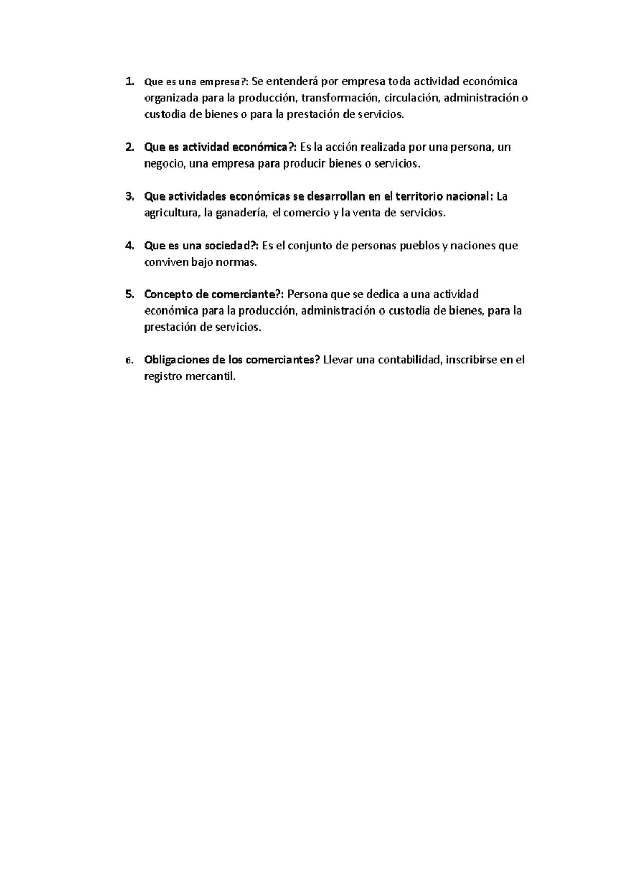 GUIA N 2 - Que es una empresa?: Se entenderá por empresa toda actividad ...