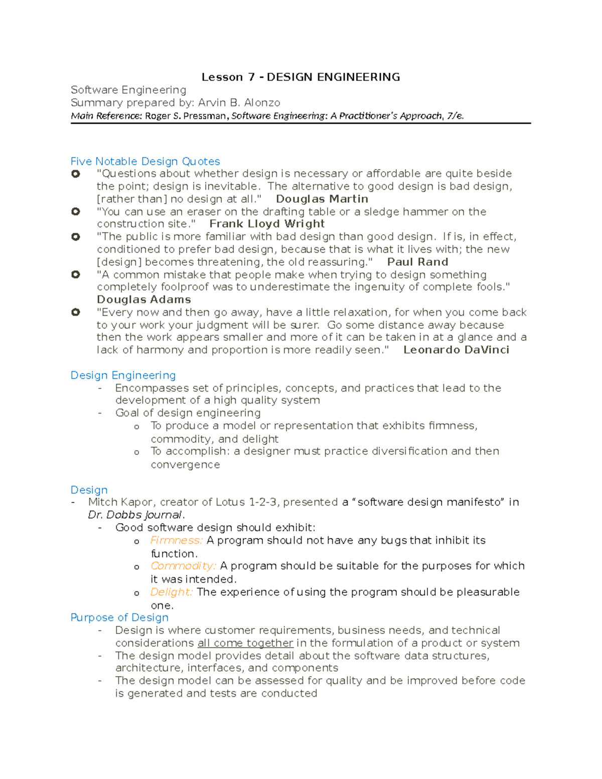 Lesson 7 Design Engineering - Lesson 7 - DESIGN ENGINEERING Software ...