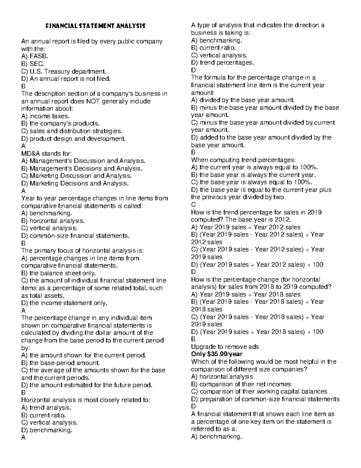 Financial Statement Analysis (Financial Management) - Financial ...