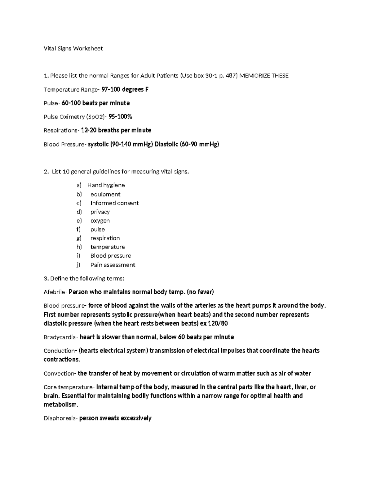 Vital Signs Worksheet(1) (1) finished - Vital Signs Worksheet Please ...