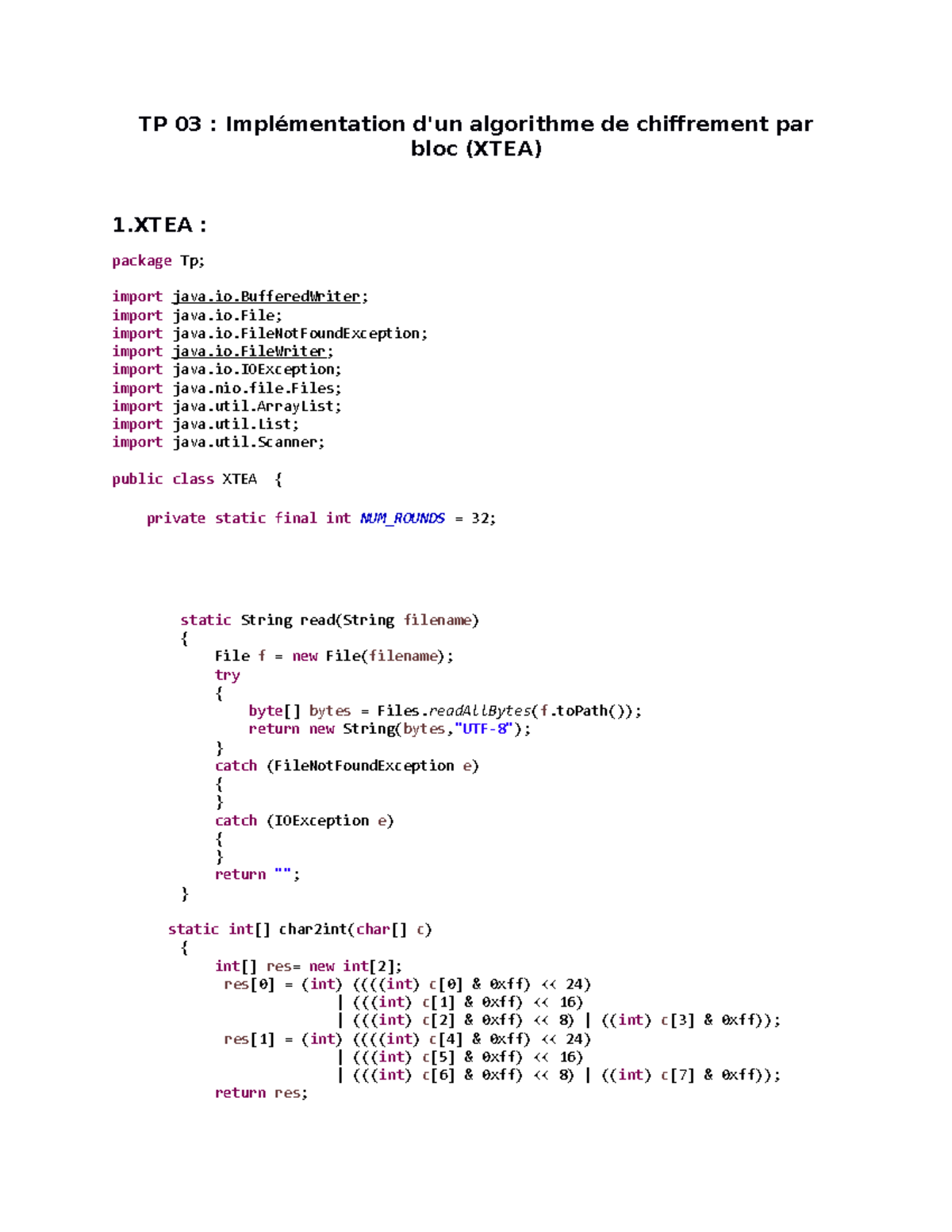 Tp 03 Tp 04 Par Pr Faroune Tp 03 Implémentation Dun Algorithme