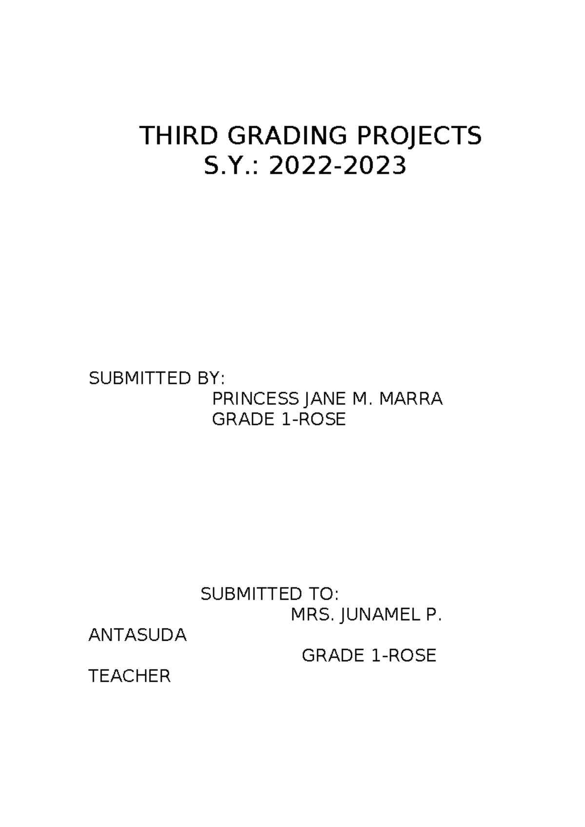 Third Grading Projects - Disciplines and Ideas in the Social Science ...