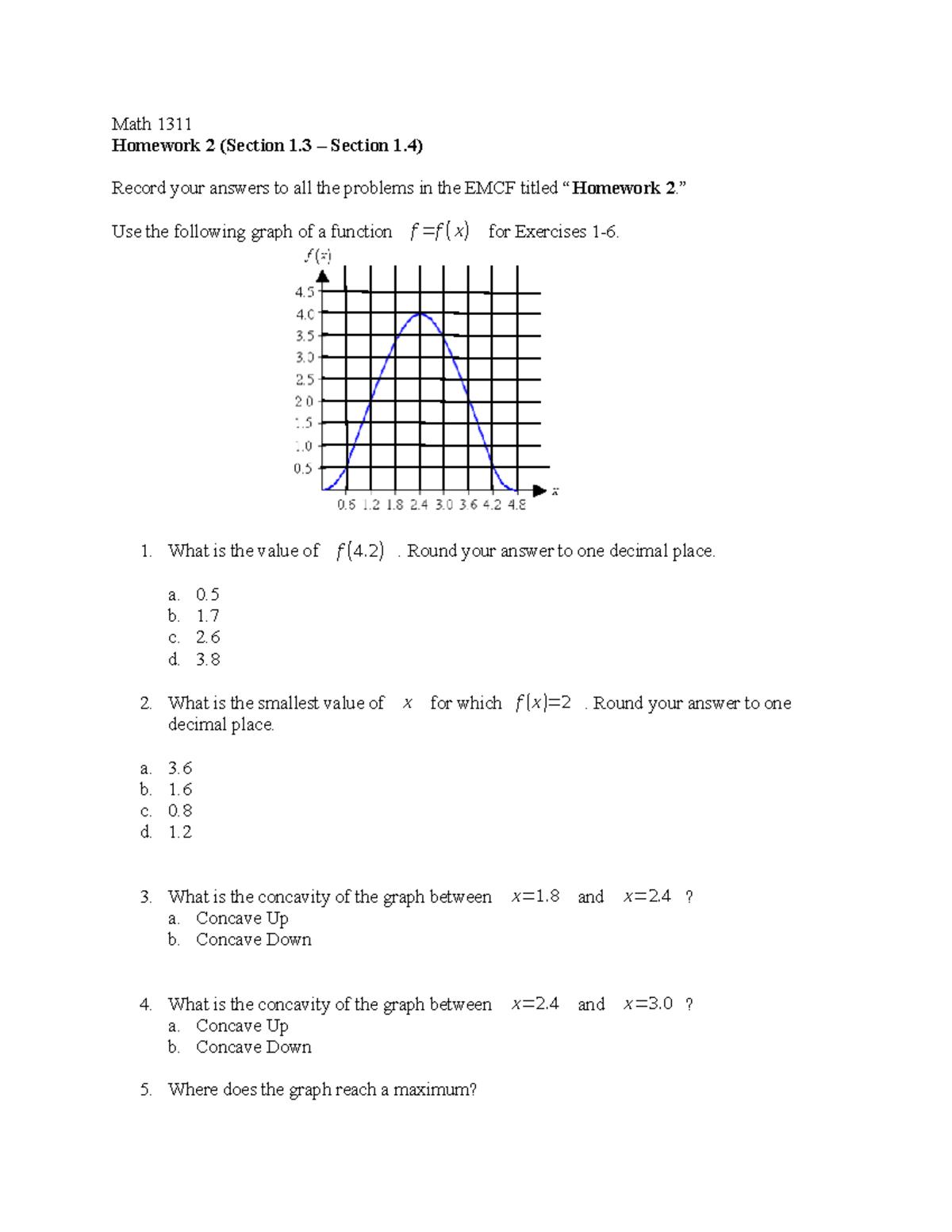 Elementary Mathematical Modeling - Tutorial 2 2015 - Math 1311 Homework ...