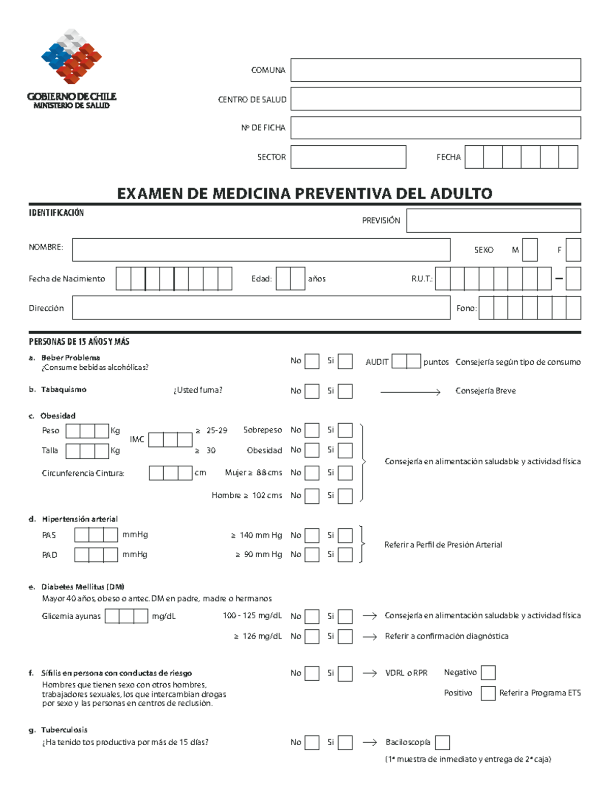 Formulario-empa - Formato EMPA - EXAMEN DE MEDICINA PREVENTIVA DEL ...