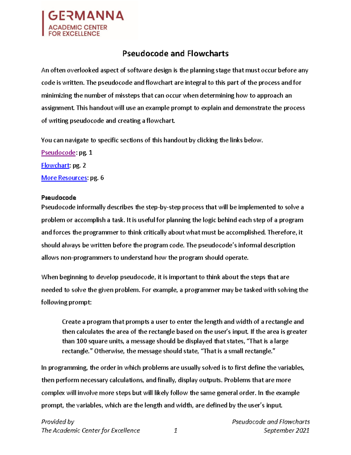 Pseudocode and Flowcharts - Provided by Pseudocode and Flowcharts ...