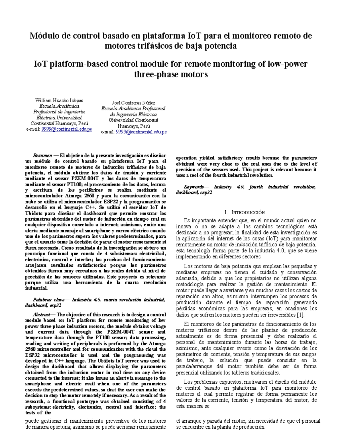 Artículo IEEE español Ejemplo - Módulo de control basado en plataforma ...