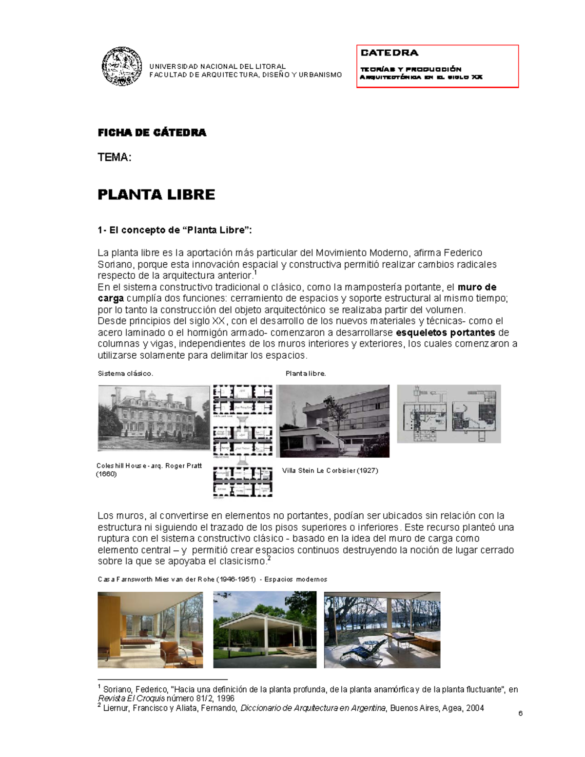 Planta Libre - 5 puntos de la nueva arquitectura - UNIVERSIDAD NACIONAL ...