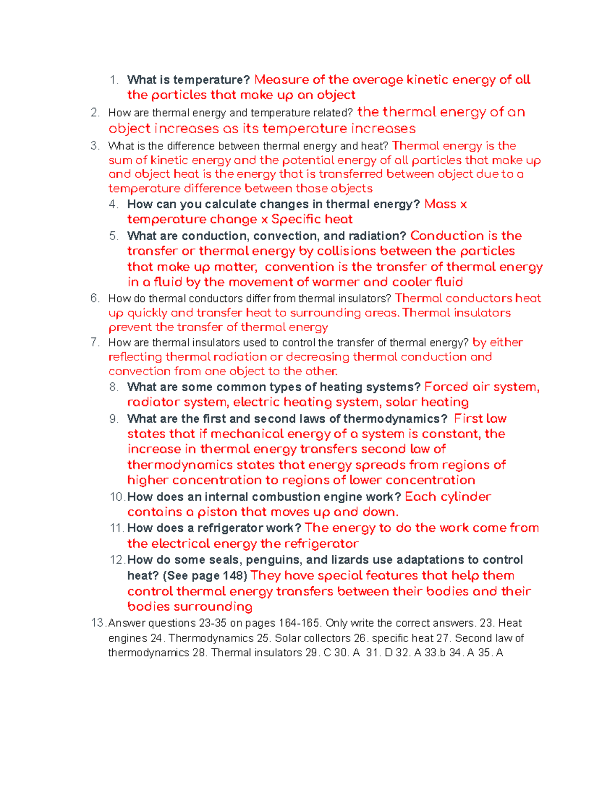 What is temperature - Easy work for physical science - 1. What is ...