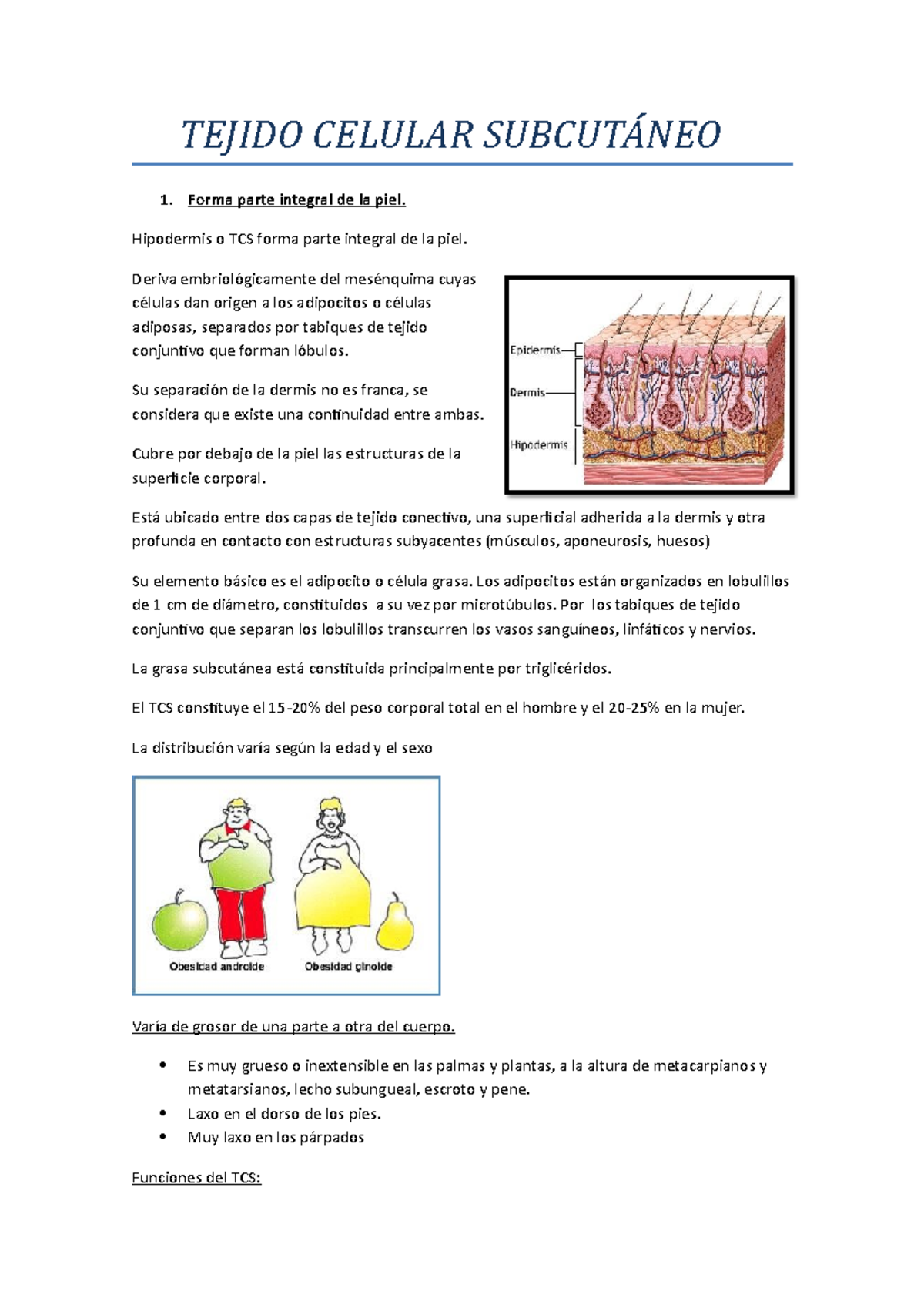 8 Tejido Celular Subcutáneo medcina interna 1 - TEJIDO CELULAR ...