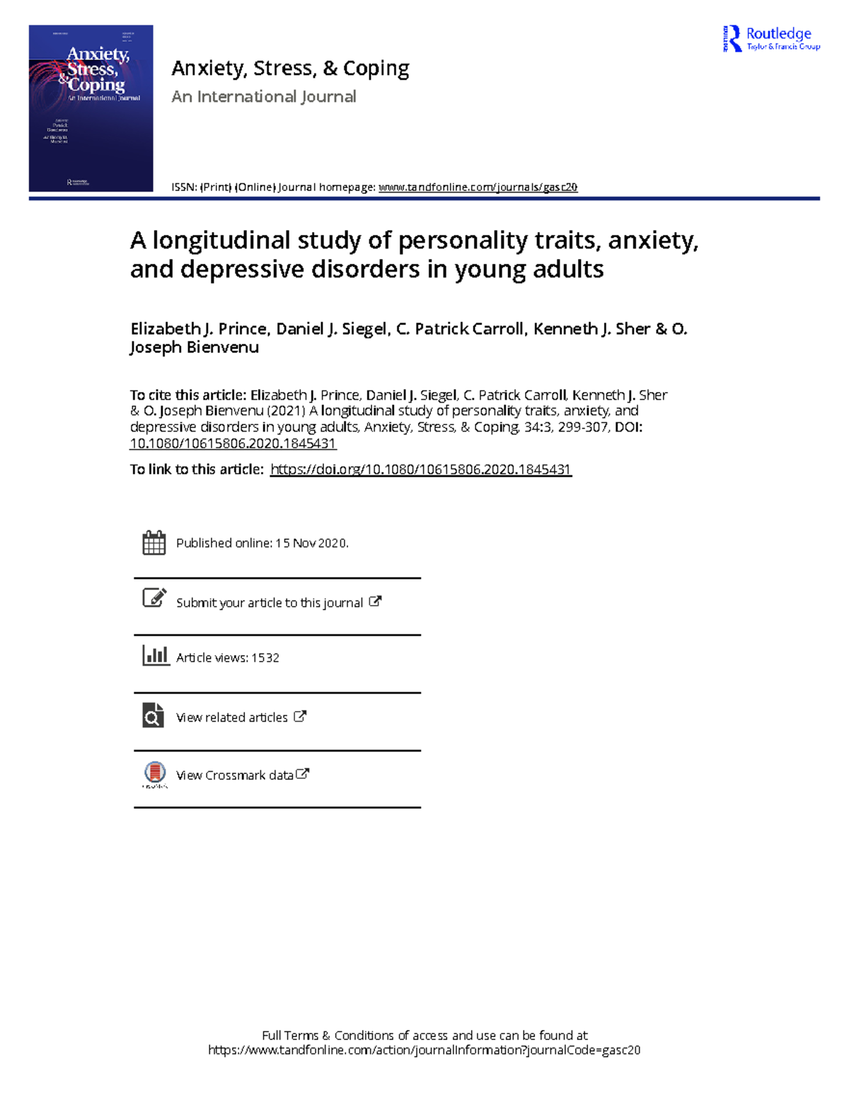 A longitudinal study of personality traits anxiety and depressive ...