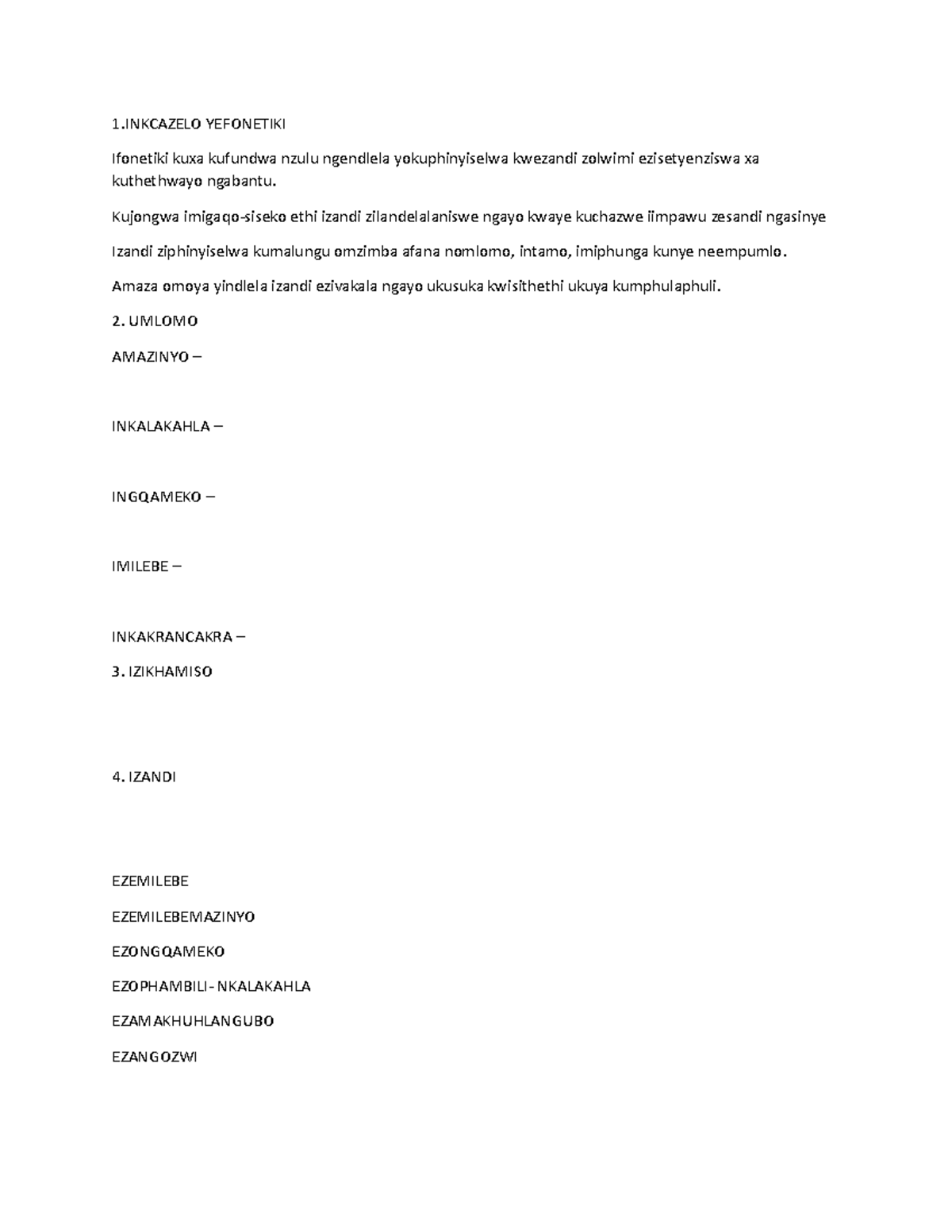 fonetiki kunye nezandi - 1 YEFONETIKI Ifonetiki kuxa kufundwa nzulu ...
