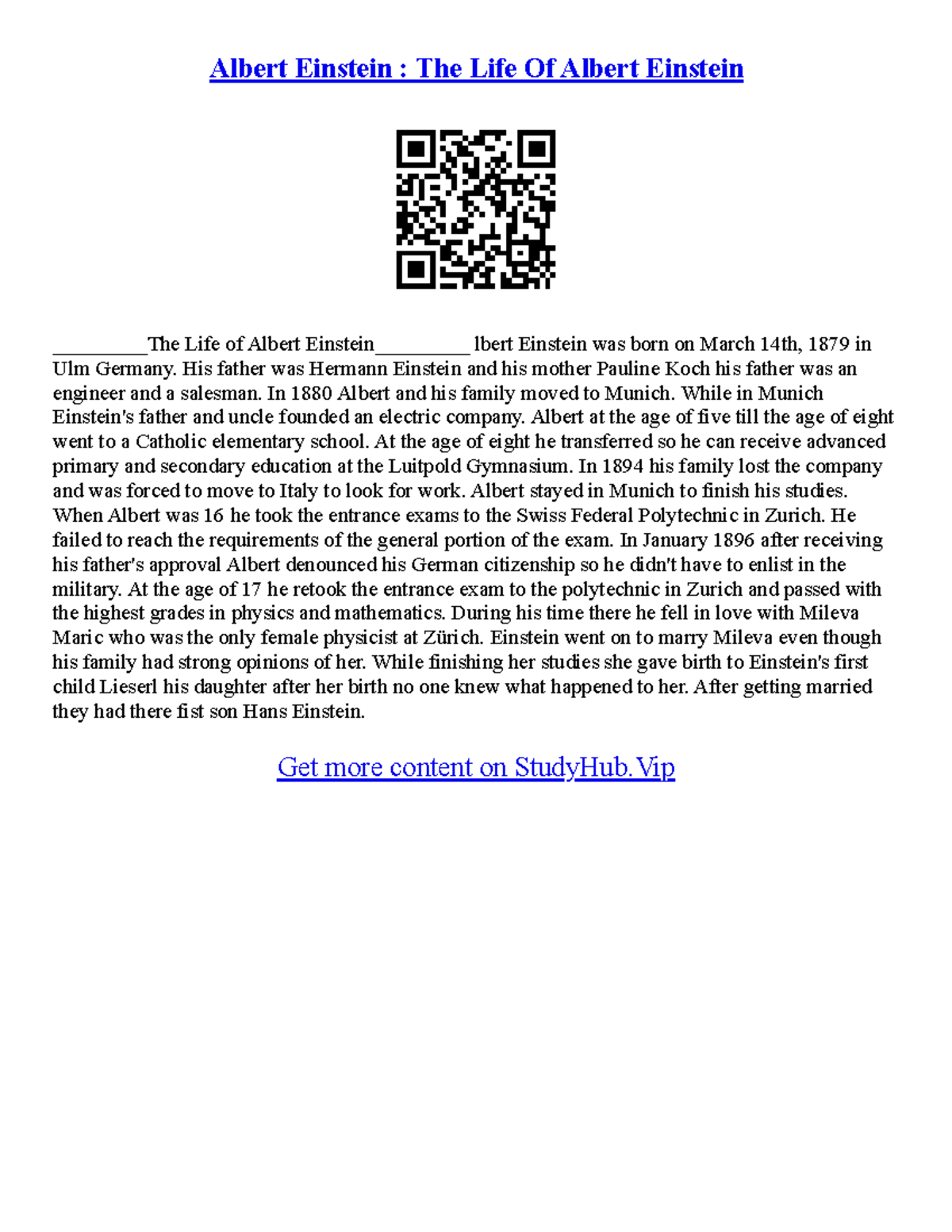 Einstein Essay Einstein Essay - Albert Einstein : The Life Of Albert ...
