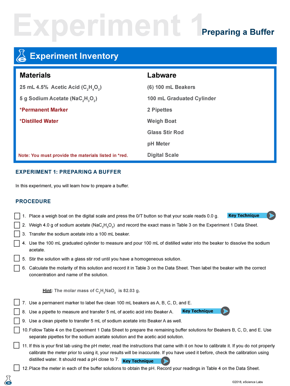 IC 4603 L23 Exp01 Buffer - Experiment 1Preparing a Buffer Experiment Inventory Materials 25 mL 4 ...
