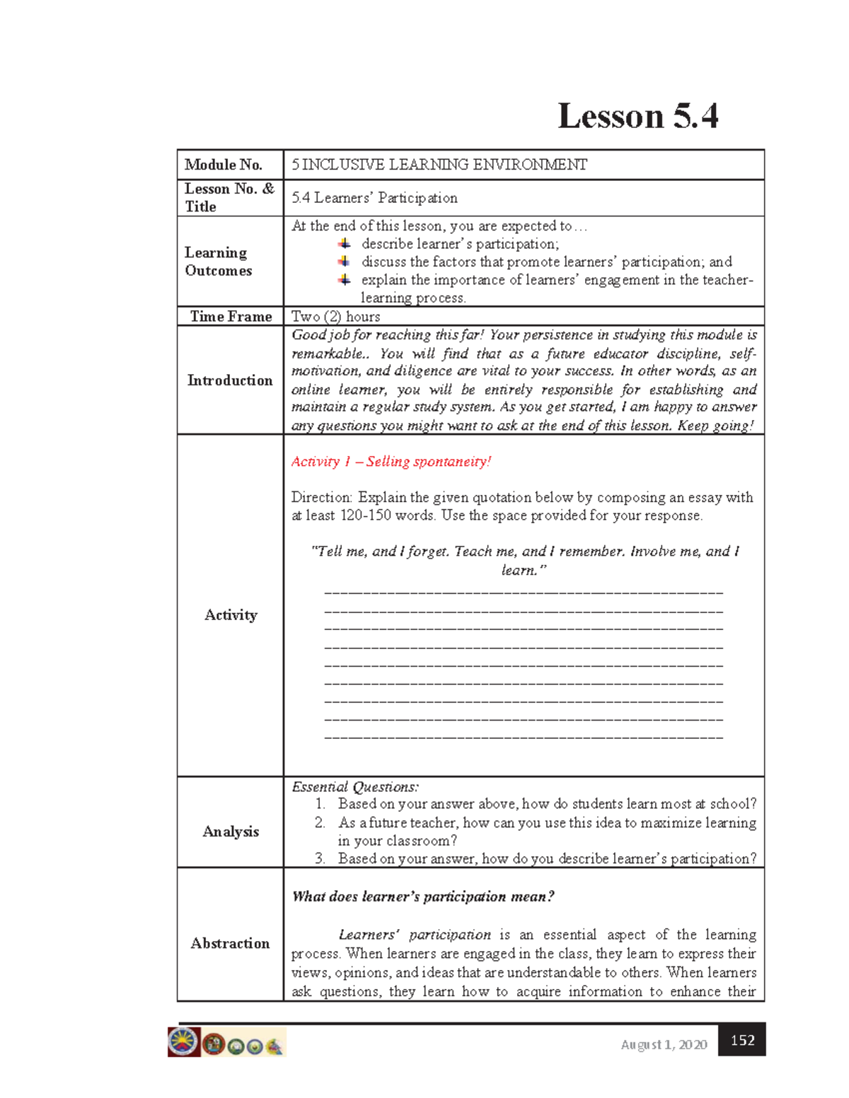 Module - 17 2021 Notes - Engineering Facilitating Learner Centered ...