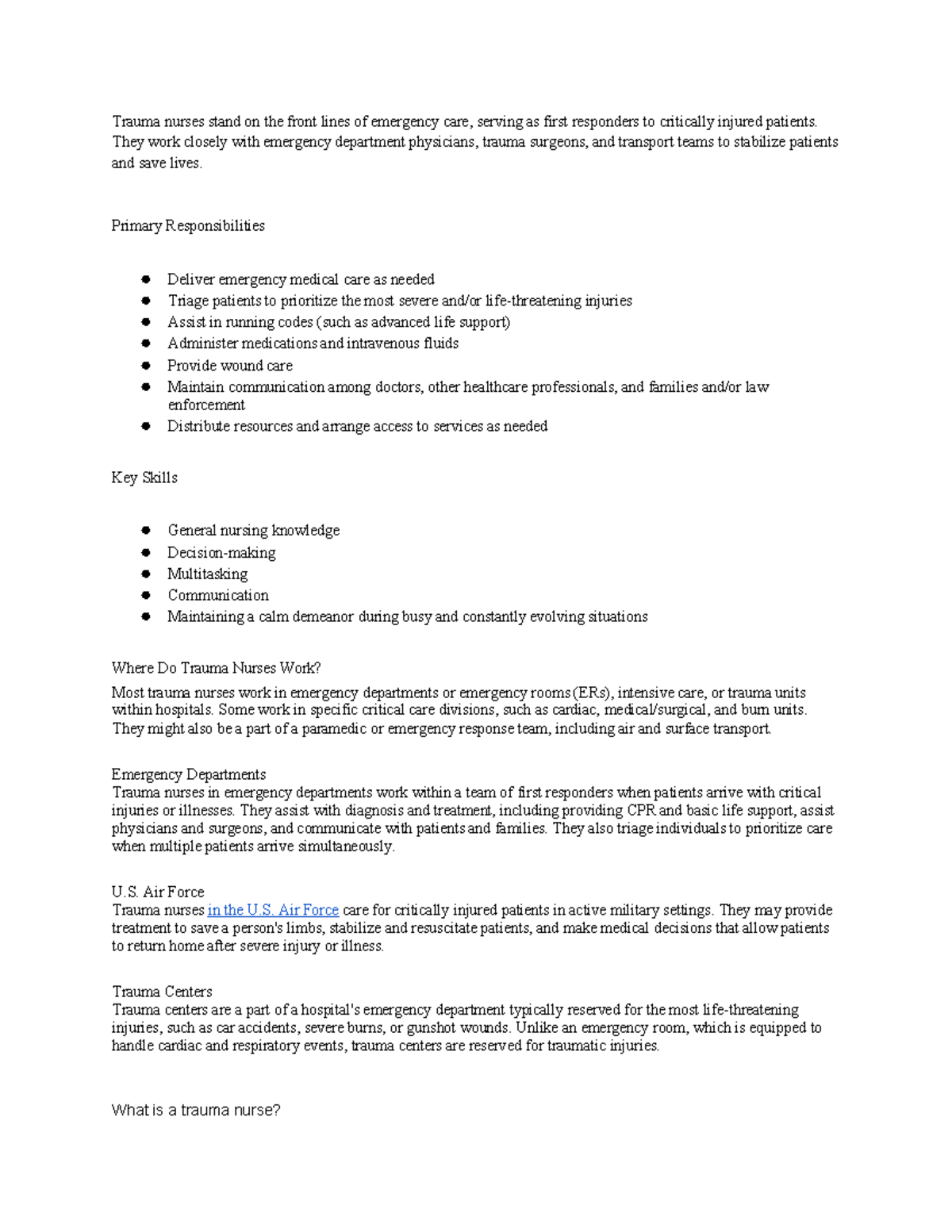 Trauma SIM LAB - notes from sim lab - Trauma nurses stand on the front ...