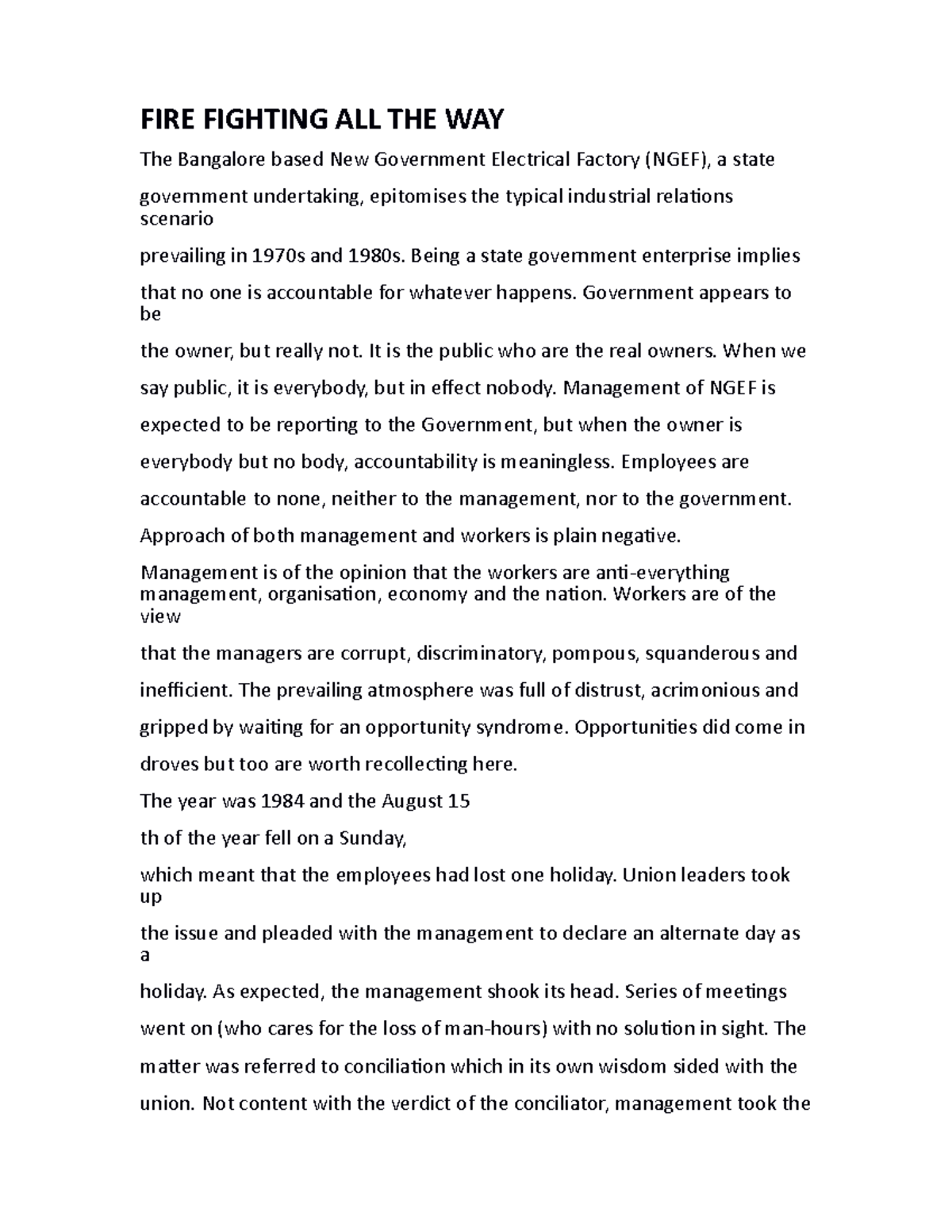 FIRE Fighting ALL THE WAY - FIRE FIGHTING ALL THE WAY The Bangalore ...