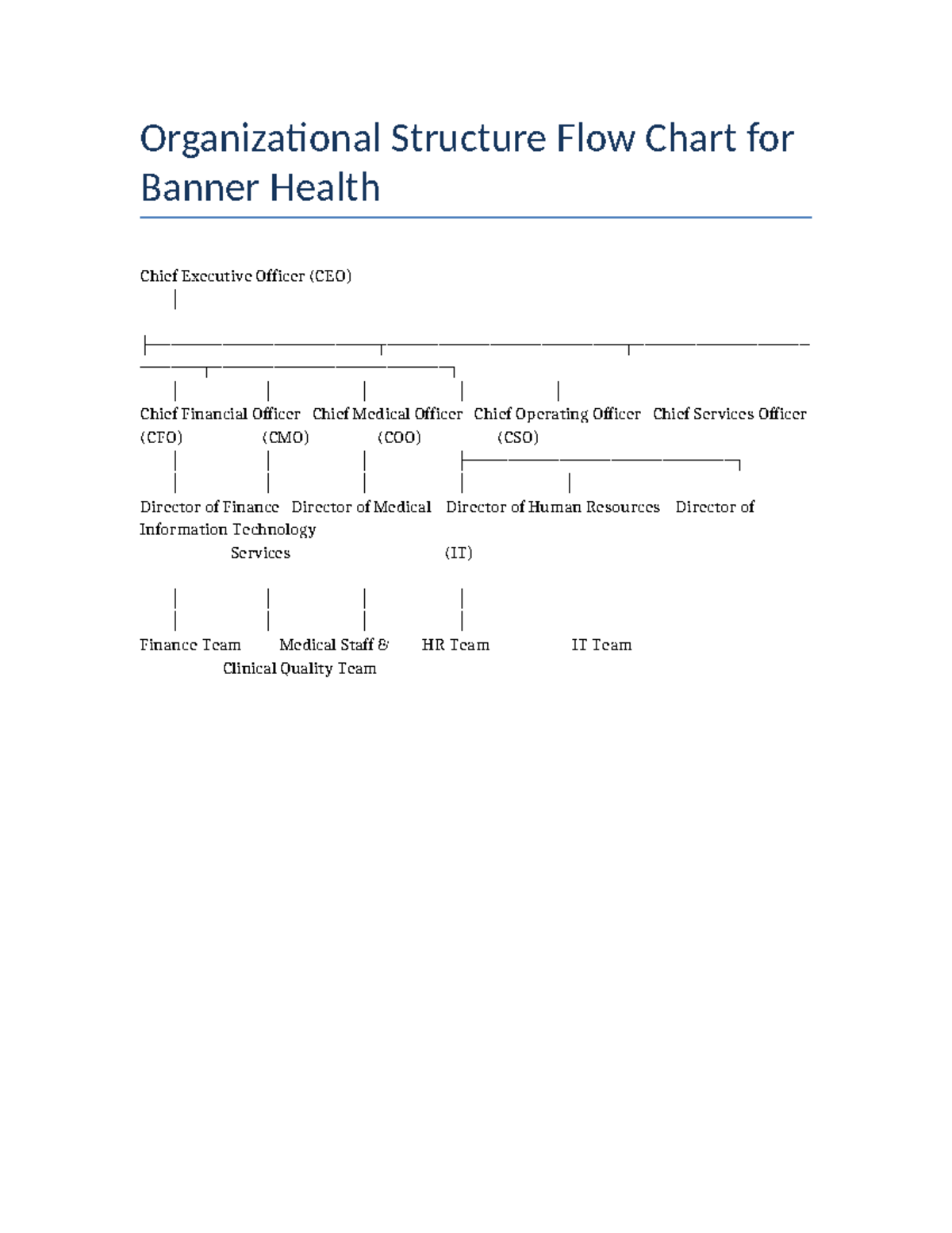 Organizational Structure Flow Chart - Studocu
