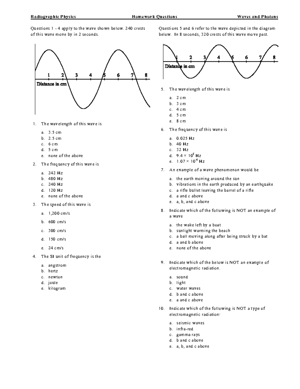 Physics HW 8 - Practice material - Radiographic Physics Homework ...