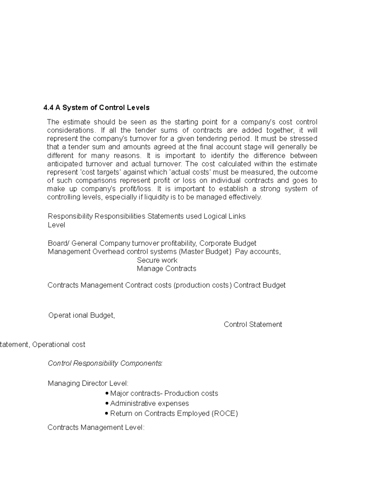 20 control systems - notes - 4 A System of Control Levels The estimate ...