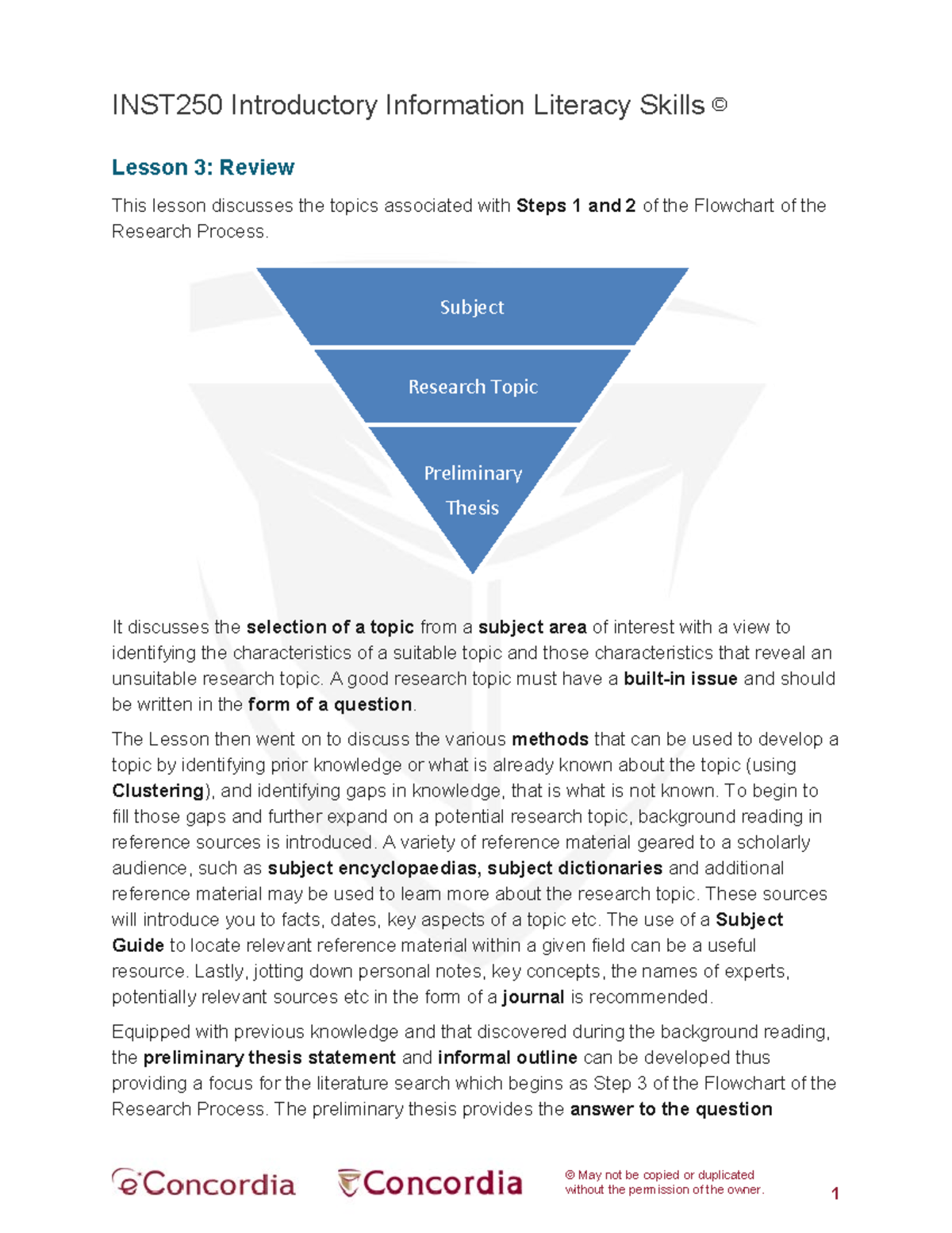 L3 review - Lesson 3 summary - 1 © May not be copied or duplicated ...