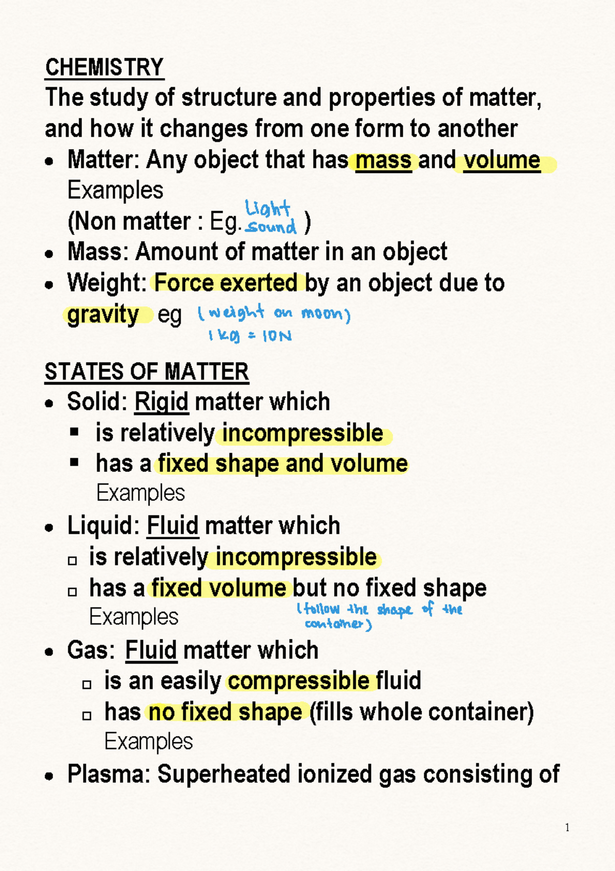 1. Fundamental of Chemistry - CHEMISTRY The study of structure and ...