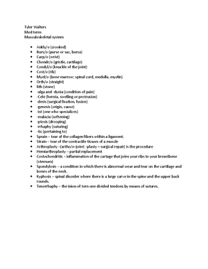 Medical Terminology Notes 1 - Studocu