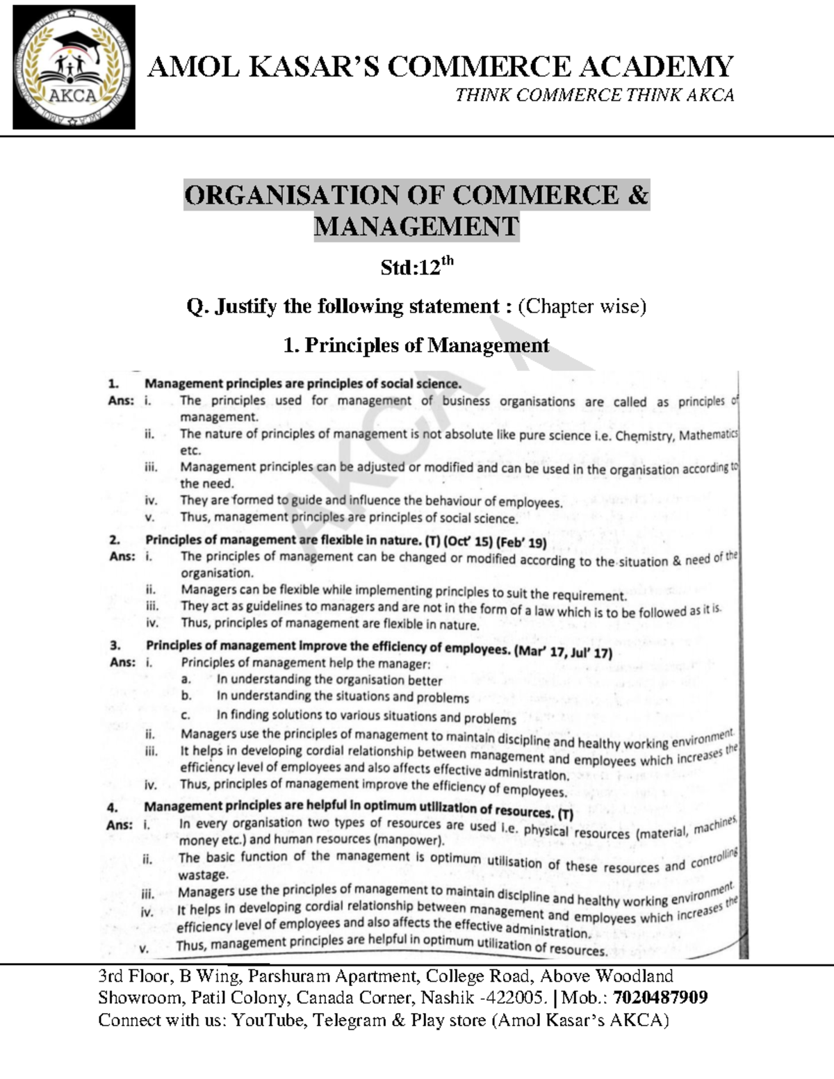 OCM Justify notes - woow - THINK COMMERCE THINK AKCA 3rd Floor, B Wing ...