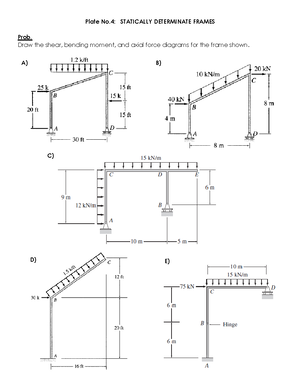 Plate 1 - Plate No. 1 STABILITY AND DETERMINACY OF STRUCTURES CE 311 ...