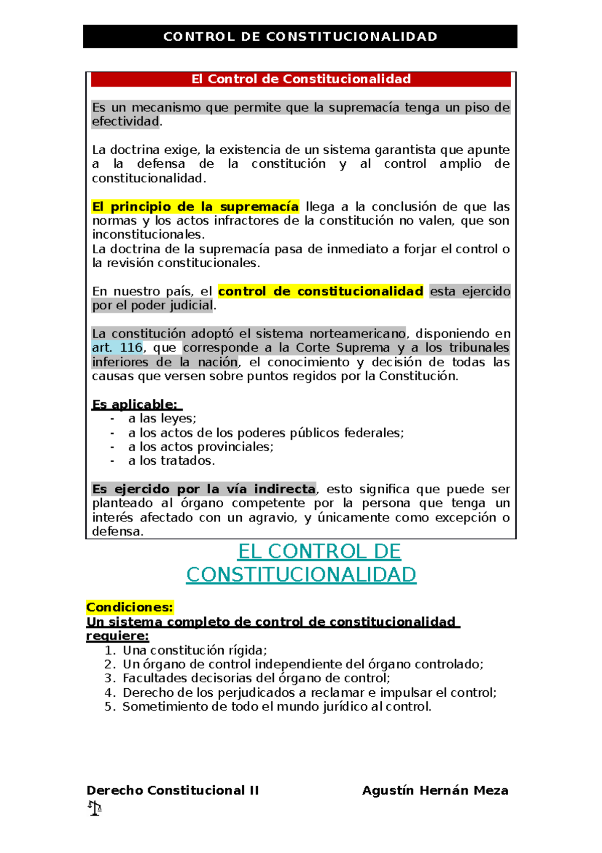 02. El Control de Constitucionalidad (Cátedra Bottini, Tejada, Pérez ...