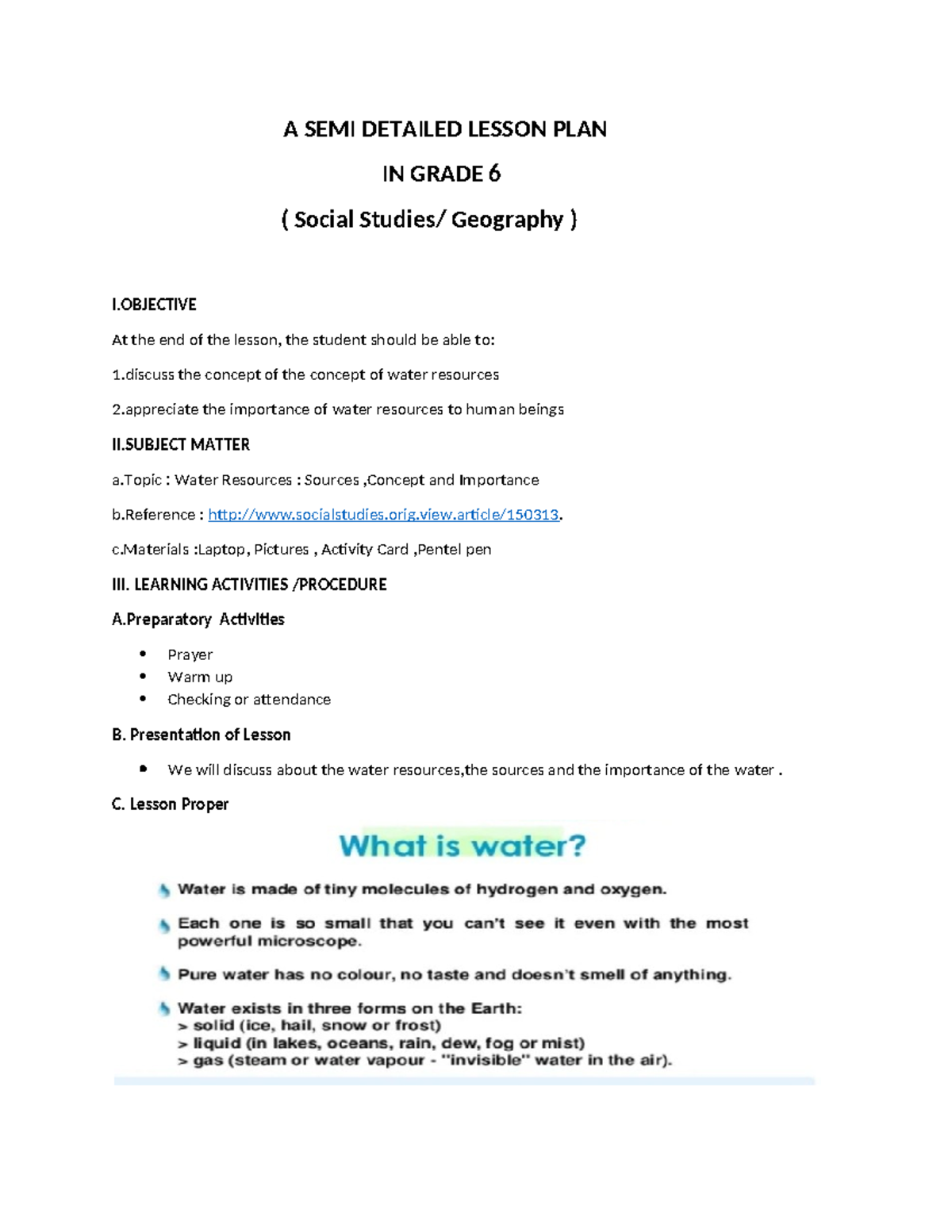 Document - A SEMI DETAILED LESSON PLAN IN GRADE 6 ( Social Studies ...