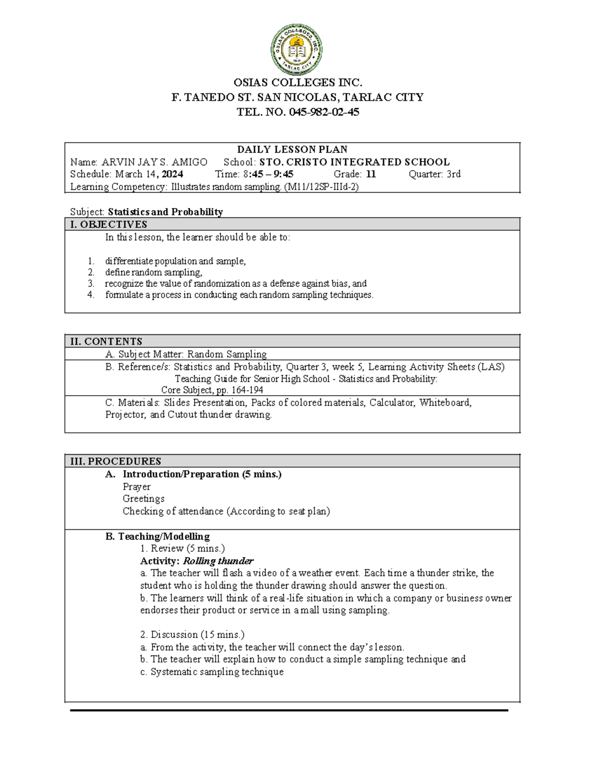 just anote of amangmang - F. TANEDO ST. SAN NICOLAS, TARLAC CITY TEL ...