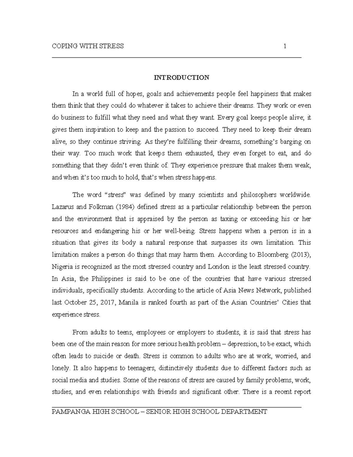 Sample Manuscript Contents IMRa D with Re - - Studocu