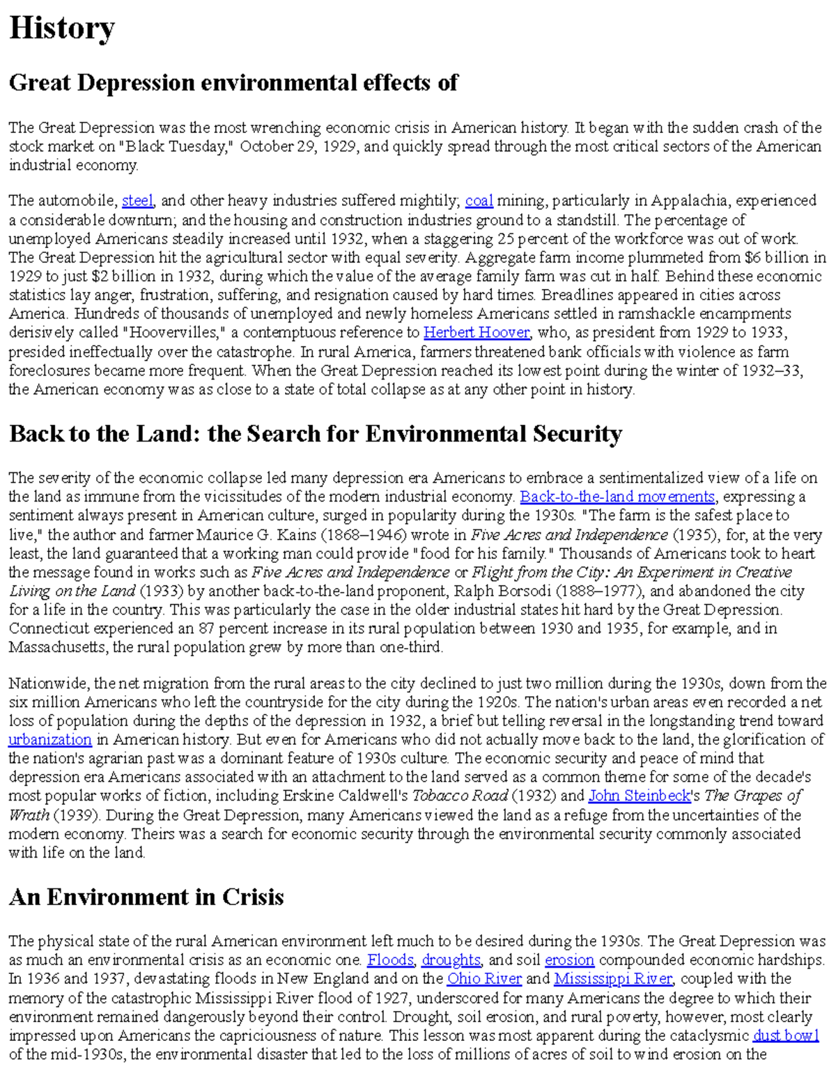 Great Depression environmental effects of - History Great Depression ...
