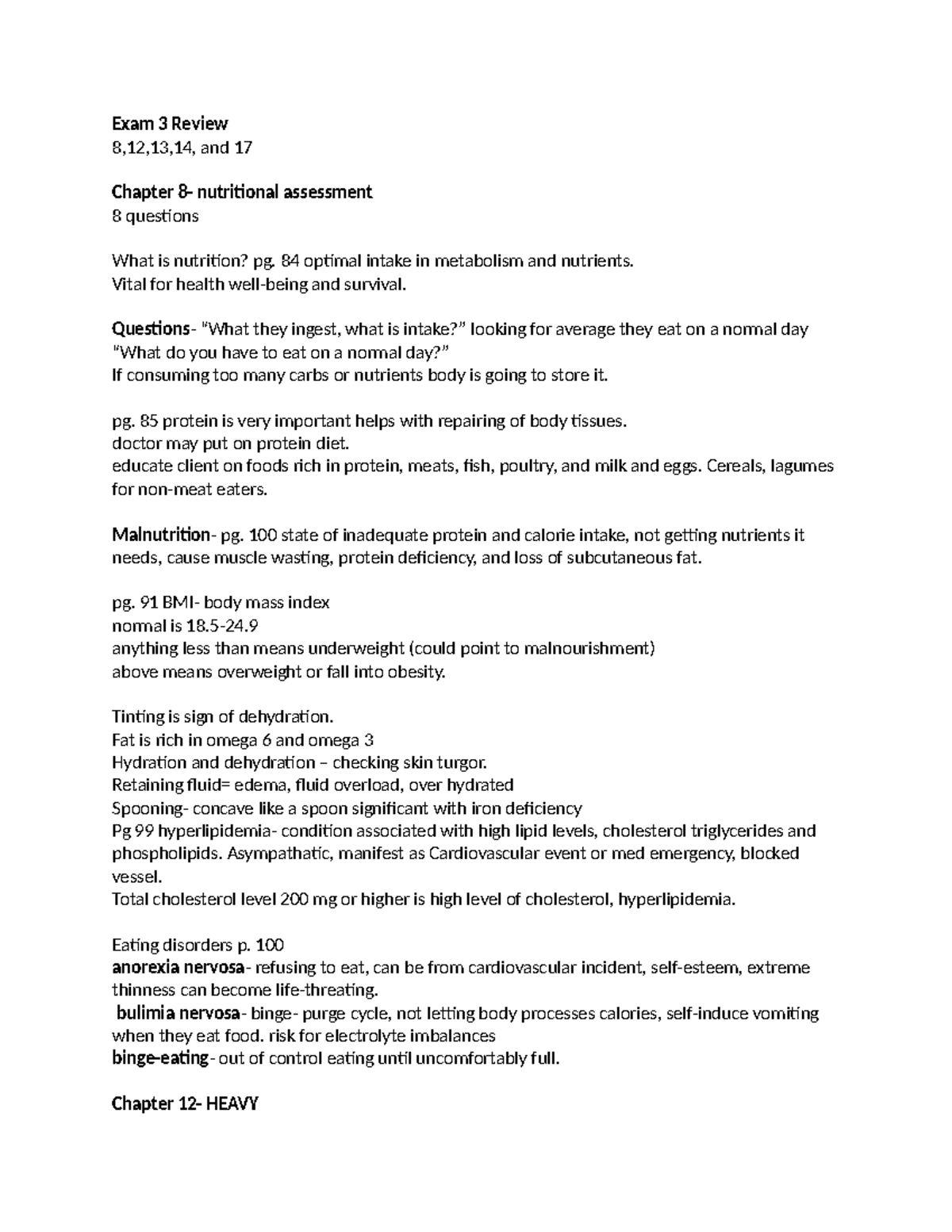 Exam three review - Exam 3 Review 8,12,13,14, and 17 Chapter 8 ...
