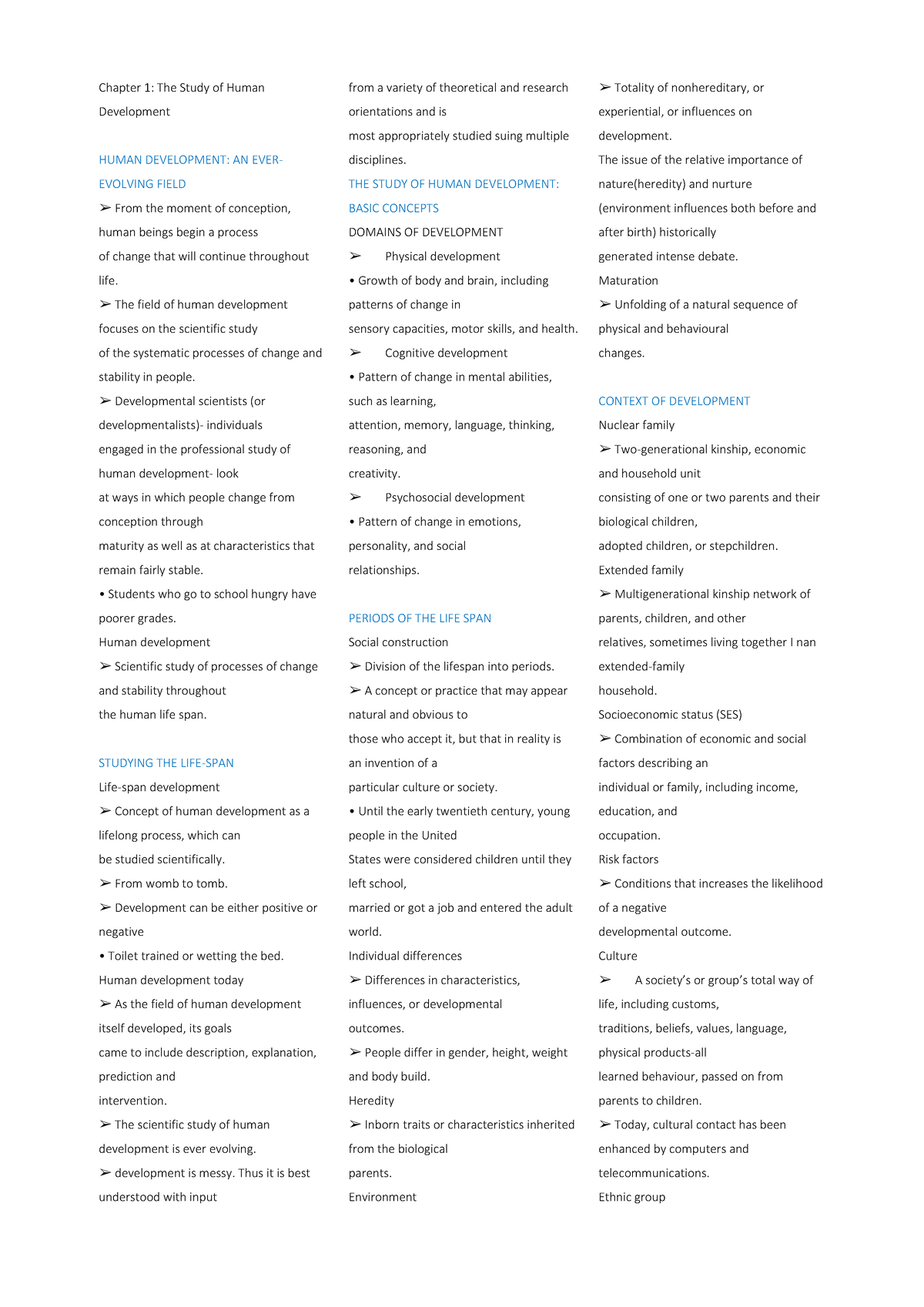 Chapter-1n2 - helpful - Chapter 1: The Study of Human Development HUMAN ...
