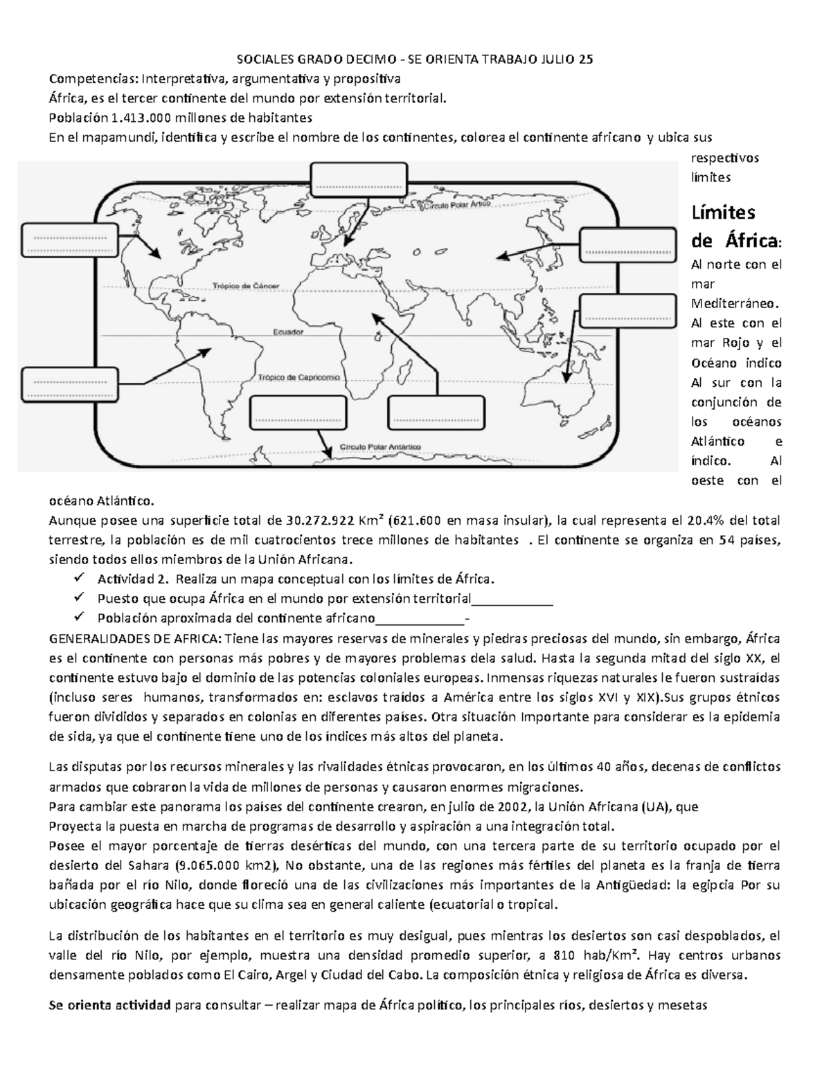 Africa - Sociales Grado Decimo - SOCIALES GRADO DECIMO - SE ORIENTA ...