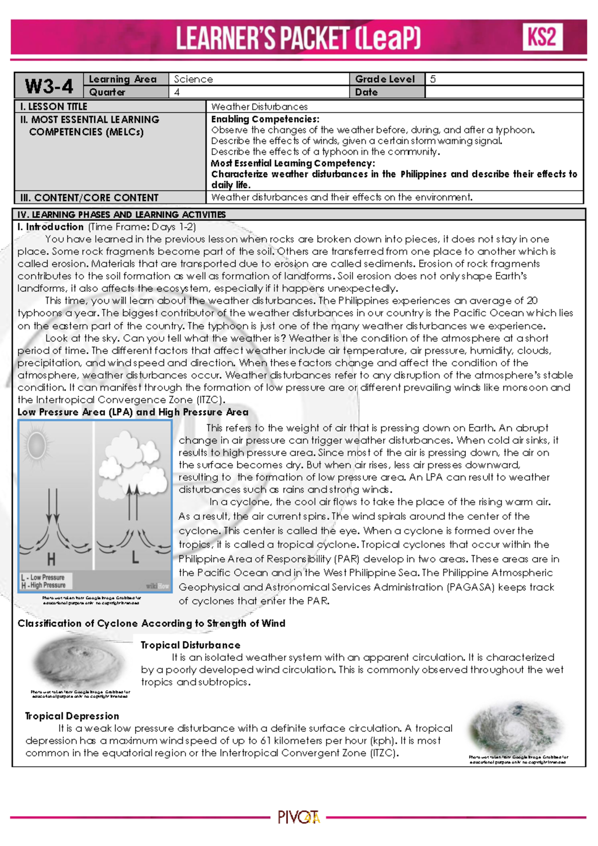 Q4-Science-5-Weeks 3-4 - W3- 4 Learning Area Science Grade Level 5 ...