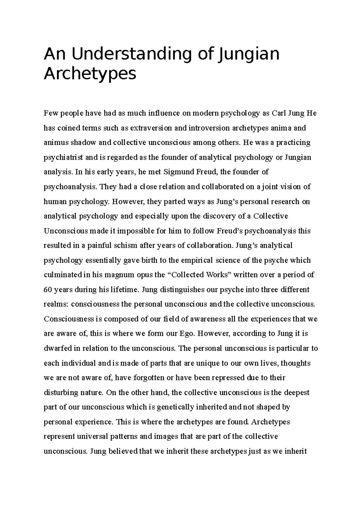 An Understanding of Jungian Archetypes - An Understanding of Jungian ...