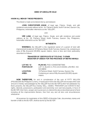 5. Demand Letter - SAMPLE FORM - 12 August 2 024 MARIA C. SANTOS 111 ...