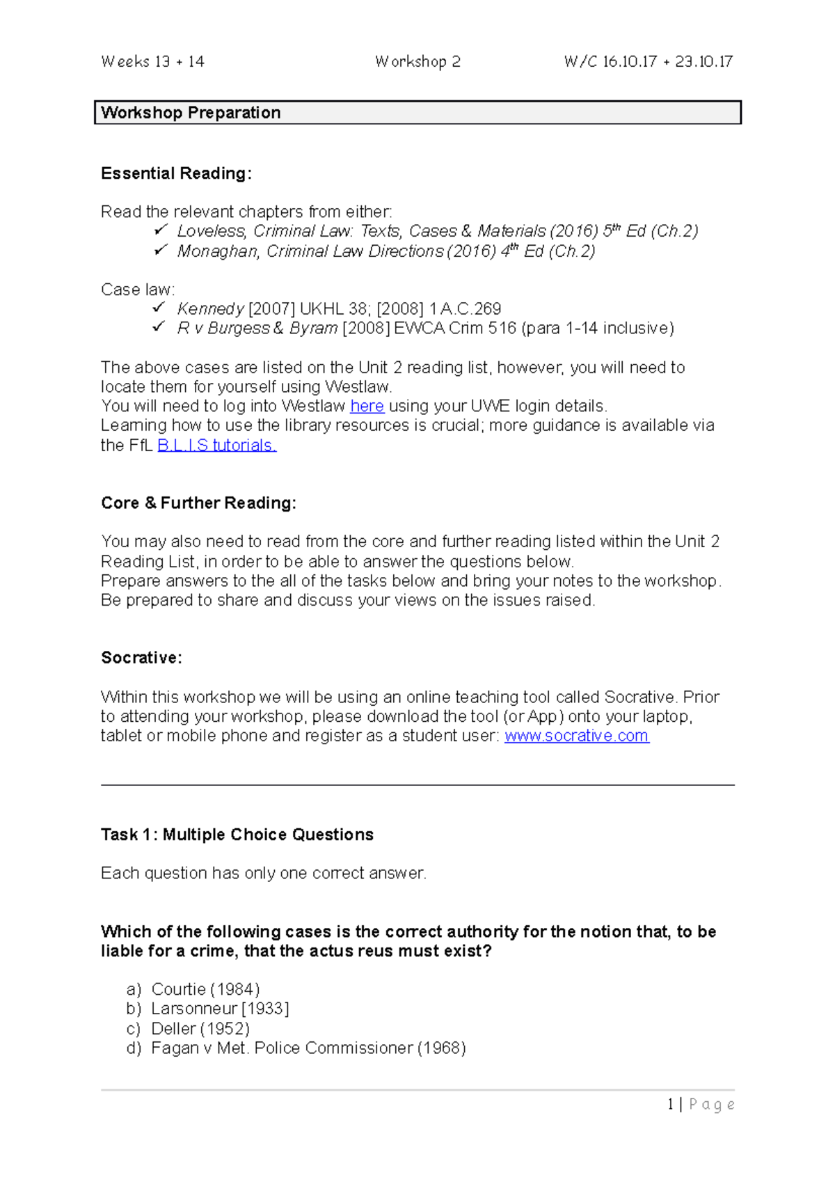 Unit 2 Workshop 2 1718 - workshp - Workshop Preparation Essential ...