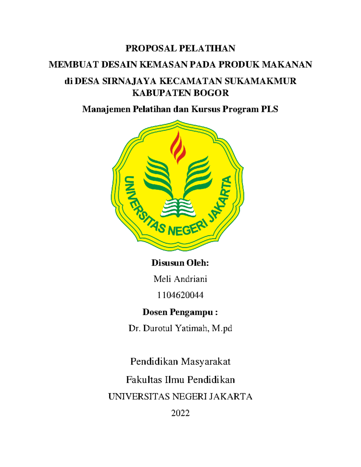 Proposal Pelatihan Membuat Desain Kemasan PADA Produk Makanan ...
