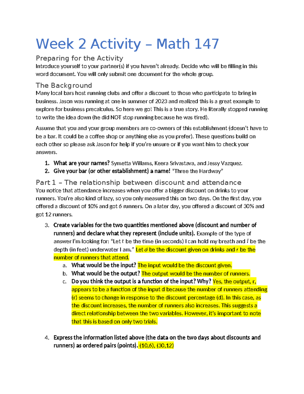 Week 2 Activity (1.2-1.4) Math 147-1 - Week 2 Activity – Math 147 ...