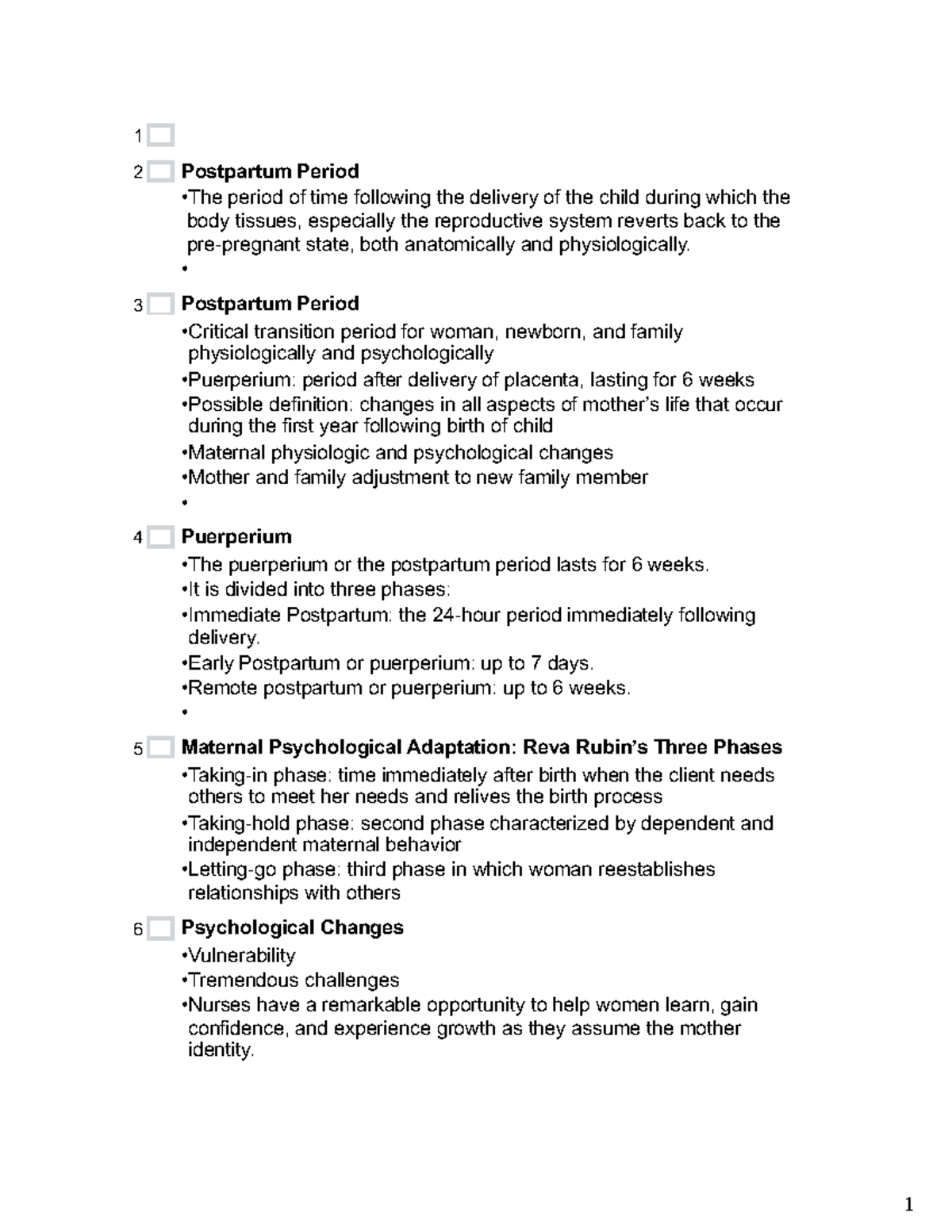 Post Partum Adaptations rev-1 - Postpartum Period •The period of time ...