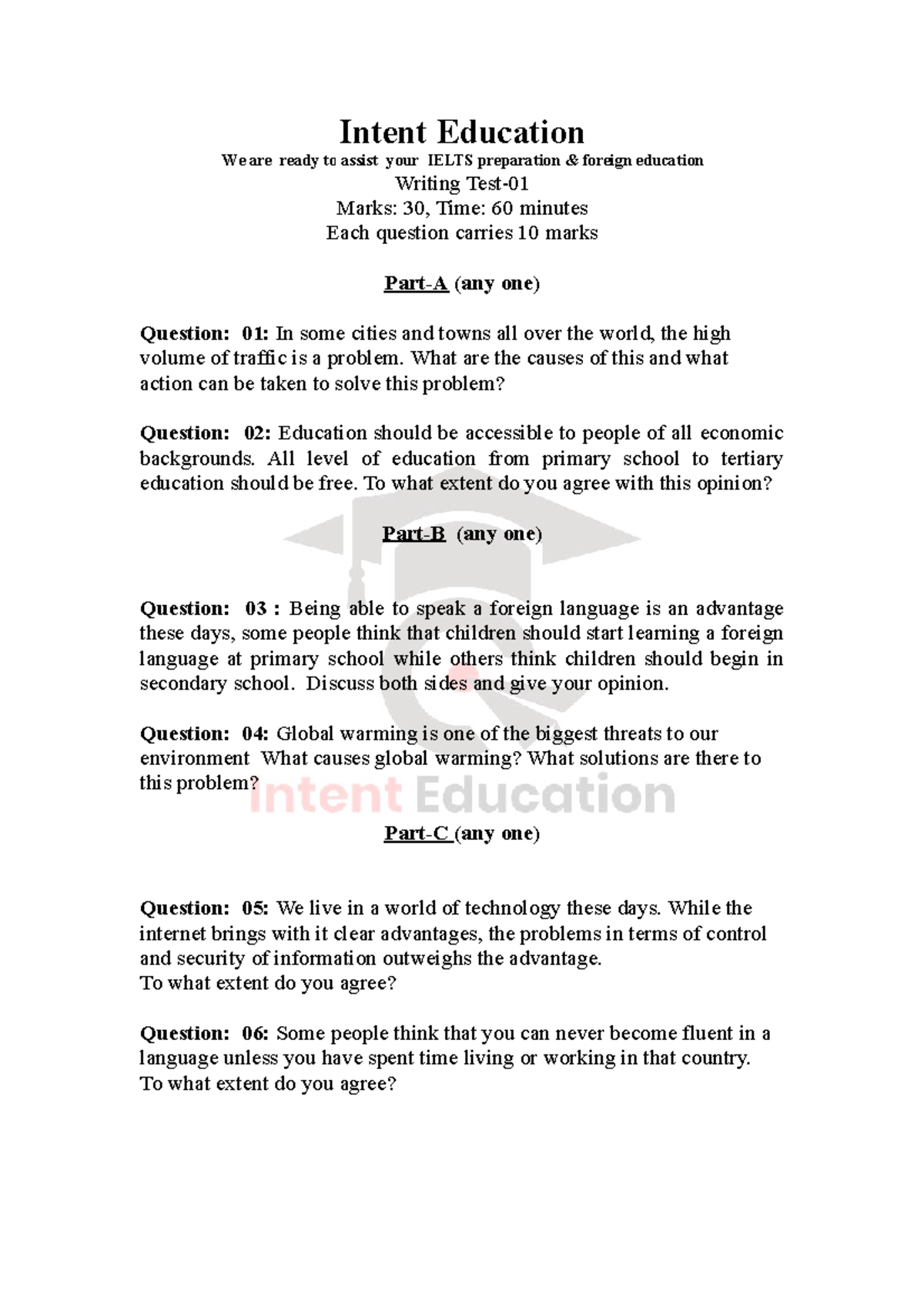 Intent Education-witing friday - Intent Education We are ready to ...