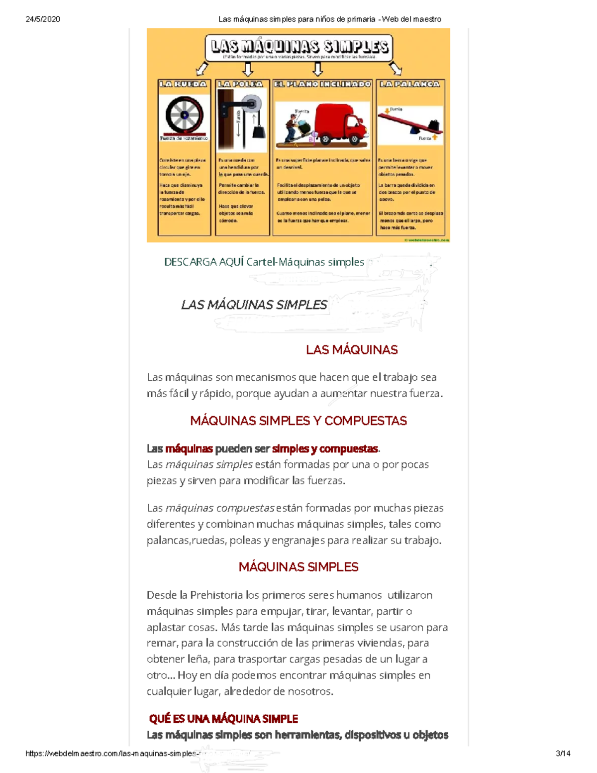 GUIA Maquinas Simples 2022 - 24/5/2020 Las máquinas simples para niños ...